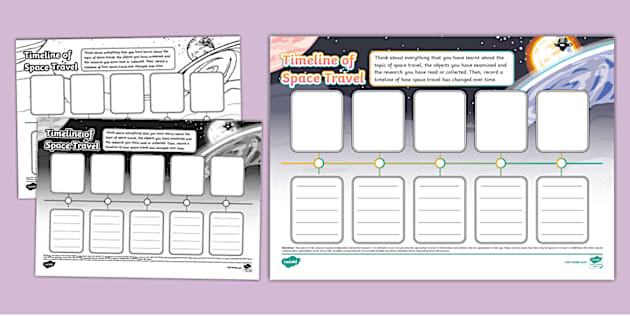 KS1 Space Travel Timeline Worksheet (teacher made) - Twinkl