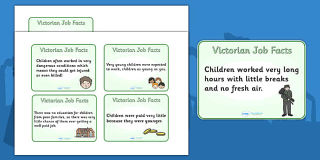 The Victorians Types of Jobs for Children Flash Cards