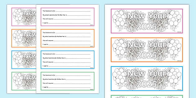 KS2 New Year Bookmarks (teacher made) - Twinkl