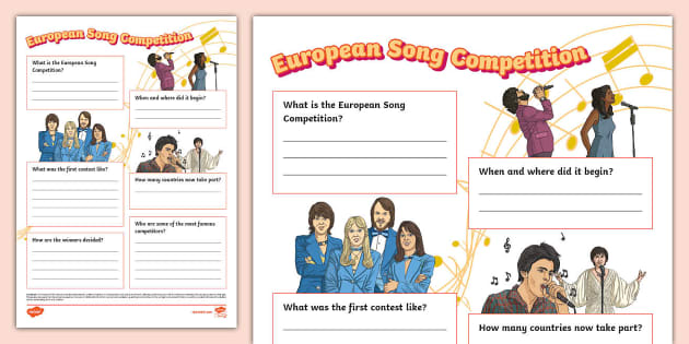 European Song Competition Fact File Template - Twinkl