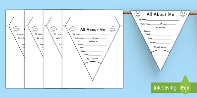 All About Me Bunting (teacher made)