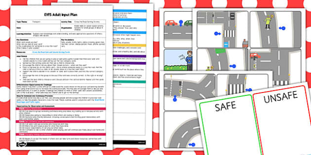 Cross the Road Sorting Activity EYFS Adult Input Plan and Resource Pack