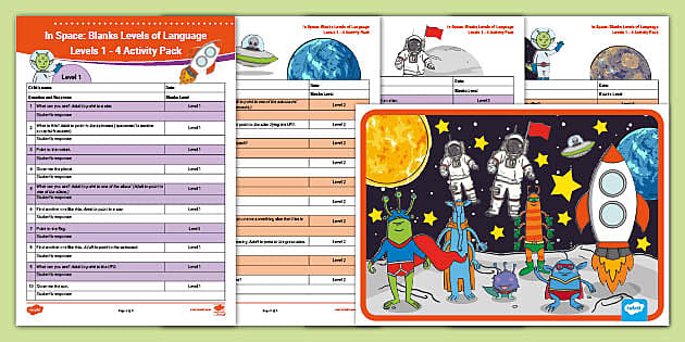 In Space: Blanks Levels of Language Levels 1 - 4 Activity Pack