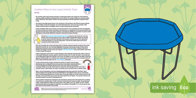EYFS Ages 0-2 Large Activity Trays: Spring | Twinkl - Twinkl