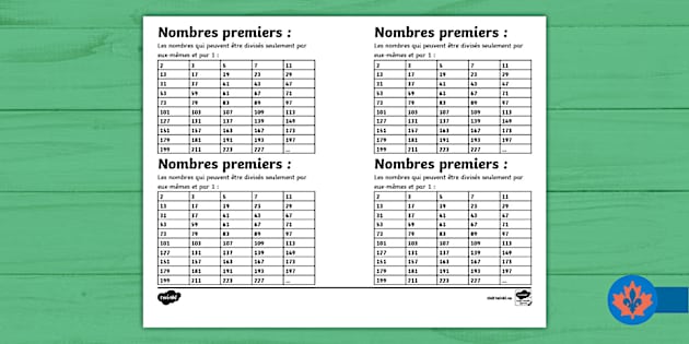 List of Prime Numbers French