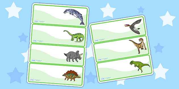 FREE! - Realistic Dinosaurs Drawer Peg Name Labels