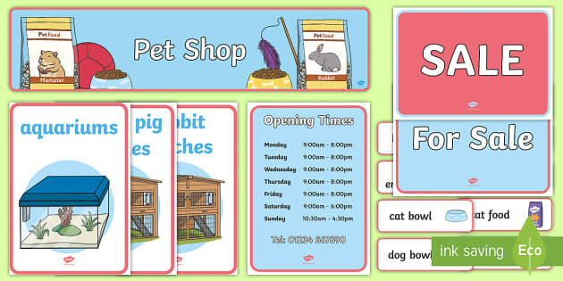 Pet Shop Role Play Pack | Animals | Junior/Senior Infants