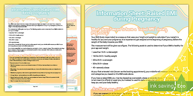 A Midwife's Guide: Raised BMI during Pregnancy - Twinkl