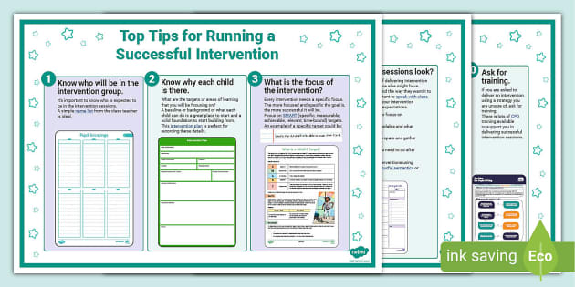 Top Tips for Running Successful School Interventions Top Tips for Running Successful School Interventions