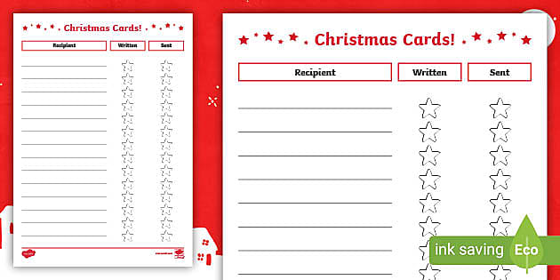 Christmas Card Checklist