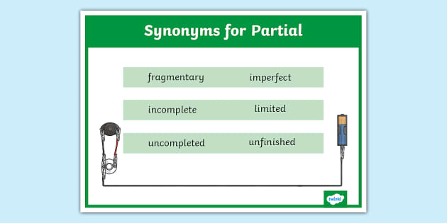 Another Word for Partial Word Mat - Twinkl