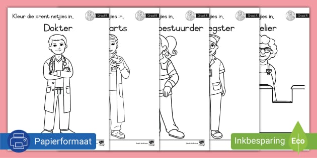 Inkleurprente oor Beroepe (creat de profesori)