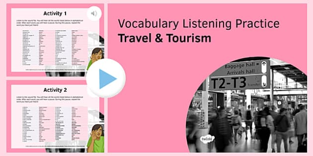 Travel & Tourism Vocabulary Listening Practice PowerPoint - French