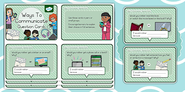 Gr 2 English Term 4 Ways To Communicate - Question Cards