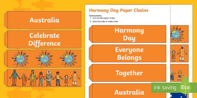 Harmony Day Paper Chain Activity (teacher made)