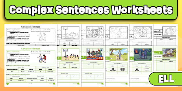 Practice with Complex Sentences Worksheets for ELL