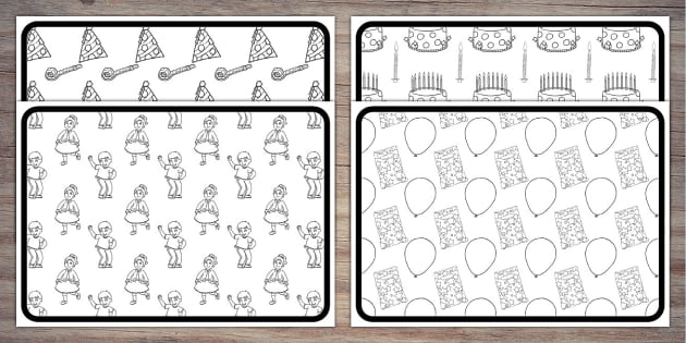Birthday Celebration Colouring Placemats | Twinkl Party