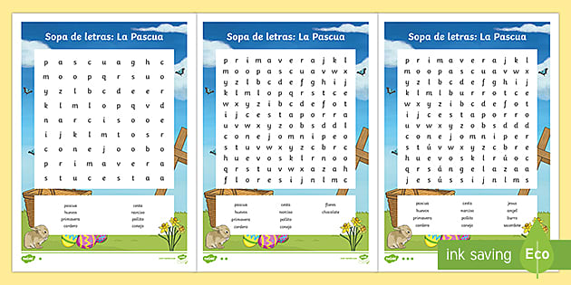 Spanish Easter Words Differentiated Word Search - Twinkl