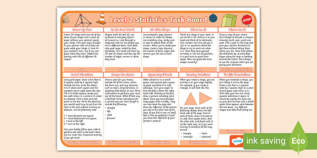 Level 2 Geometry Task Board (teacher made) - Twinkl