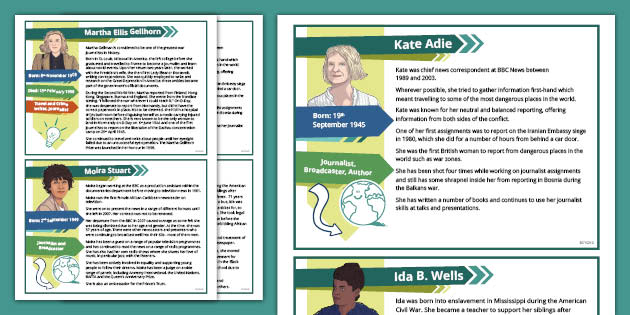 Significant Women Fact Cards: Journalism and Broadcasting