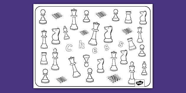 Chess Doodle Colouring Page (teacher made) - Twinkl