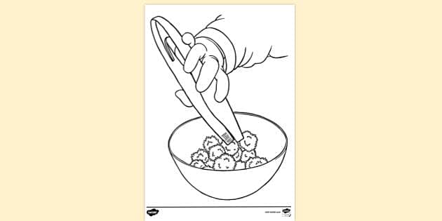 FREE! - Child Using Large Tweezers to Pick up PomPoms | Colouring