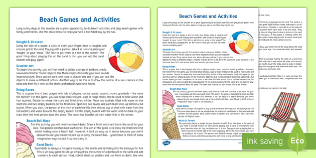 Beach Games Parent and Carer Information Sheet - outdoor
