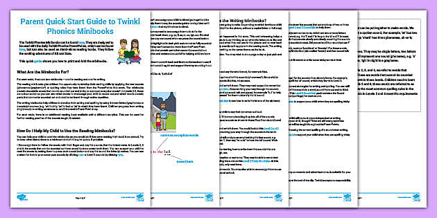 FREE! - Parent Quick Start Guide to Twinkl Phonics Minibooks