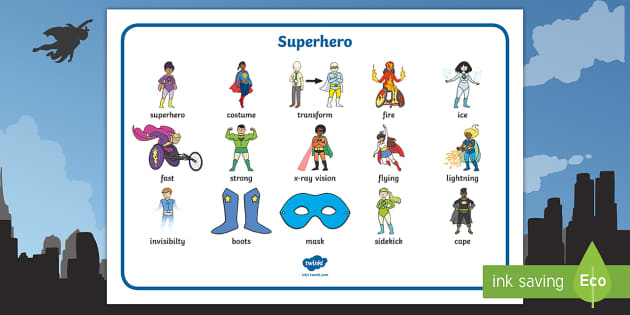 Superhero Word Mat Primary Resources
