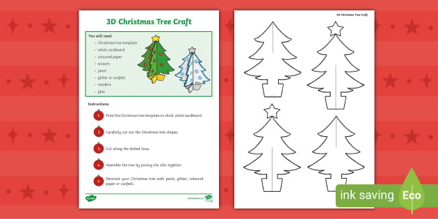 3D Christmas Tree Craft Activity | Teaching Resource