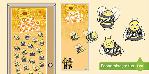Albinuțe/ Clasa albinuțelor – Decor pentru ușă