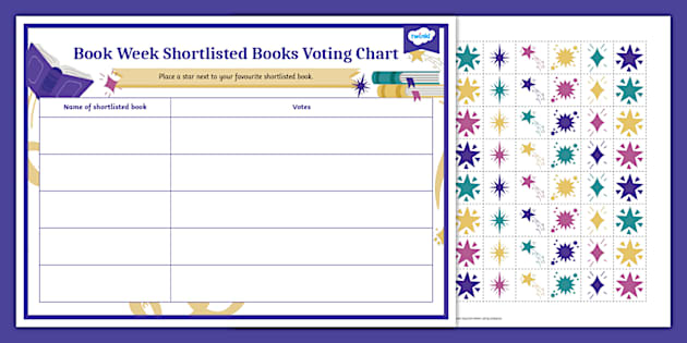 Book Week Shortlisted Books Voting Chart - Twinkl