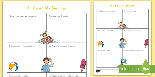 All About My Summer Worksheet / Worksheet, worksheet