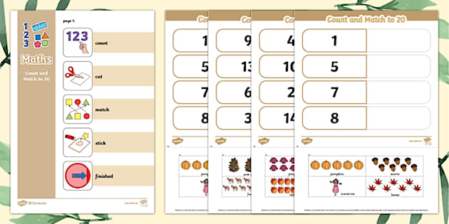 SEND Structured Steps Autumn Count and Match to 20 - Twinkl