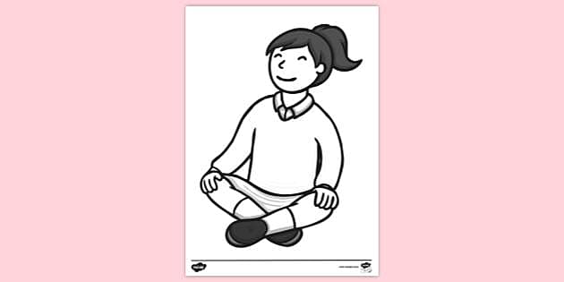 FREE! - Relationships - Girl Sitting Cross Legged | Colouring Sheets