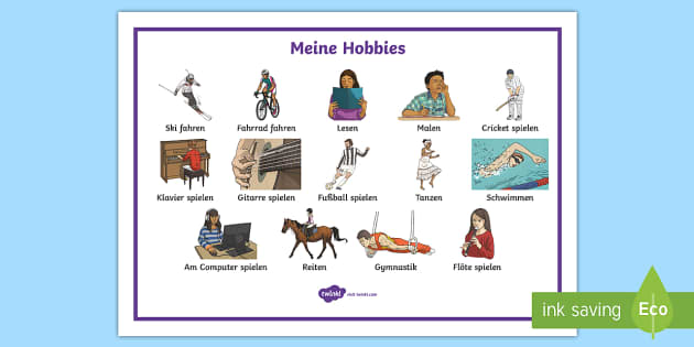 Meine Hobbies Wortschatz: Querformat (teacher made) - Twinkl