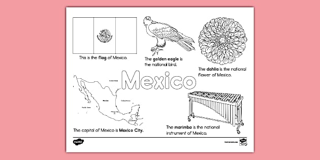 mexican flag printable coloring page