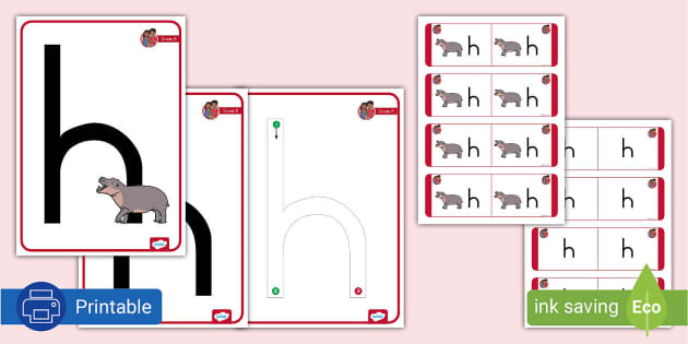 Gr. R Phonics H Poster, Flashcards and Robot Letter - Twinkl