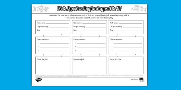 Fish Names That Start with 'R' Research Activity - Twinkl