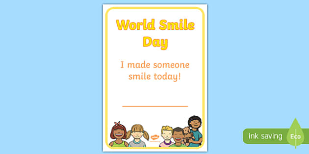 World Smile Day Certificate (teacher made)