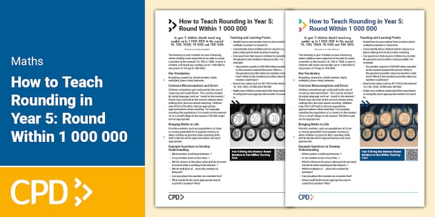How to Teach Rounding in Year 5: Round Within 1 000 000 CPD How to Teach Rounding in Year 5: Round Within 1 000 000 CPD