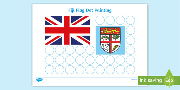 Fiji Flag Dot Painting Worksheet