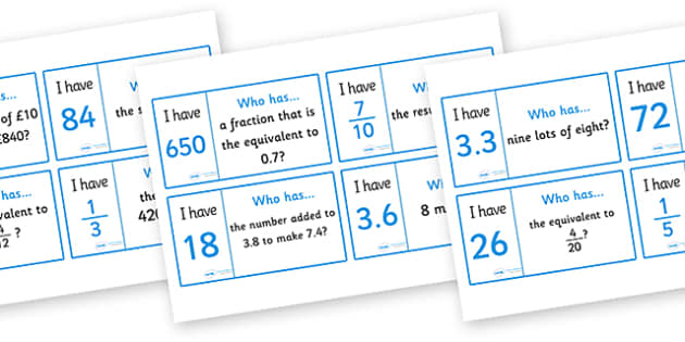 Year 6 Arithmetic Games - General Maths Loop Card Activity