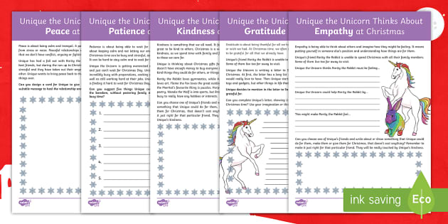 Unique the Unicorn's Values at Christmas Activity Pack
