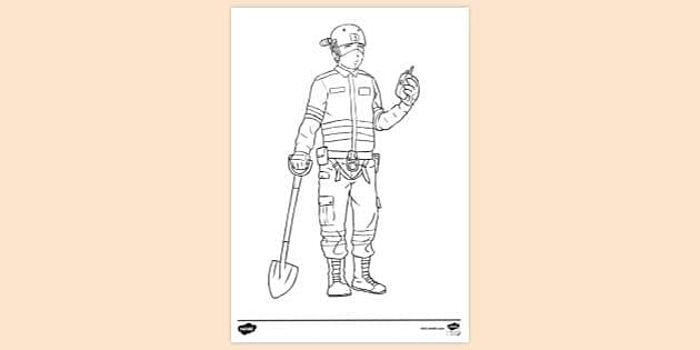 Disaster Relief Worker Colouring | Colouring Sheet - Twinkl