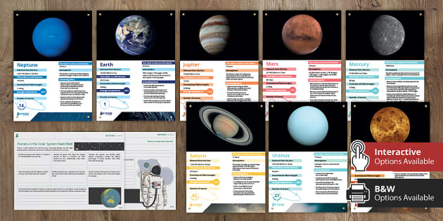 Planets in Our Solar System Fact Find | Twinkl