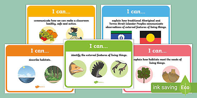Healthy Habitats Year 1 I Can Statements (teacher made)