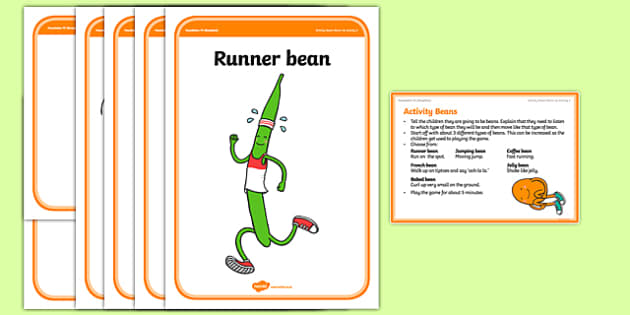 Activity Beans Warm-Up Activity Card - Bean Game PE