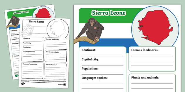 Sierra Leone Fact File Template (teacher made) - Twinkl