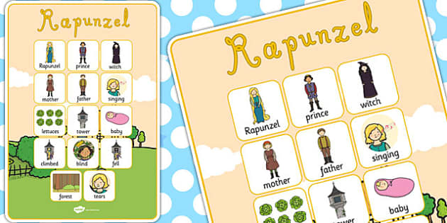 Rapunzel Vocabulary Poster (Hecho por educadores) - Twinkl